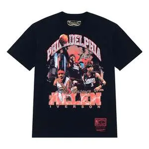 Mitchell & Ness X Nba Philadelphia 76ers Bling T-shirt 'allen Iverson - Black