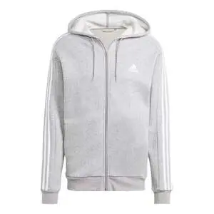 Adidas Fleece 3-stripes Full-zip Hoodies - Grey