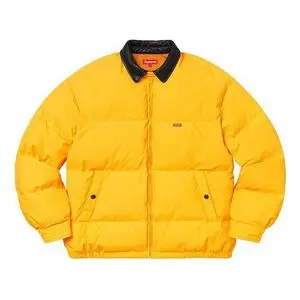 Supreme Leather Collar Puffy Jacket