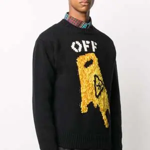 Off-White Wet Floor" Graphic Knit Sweater