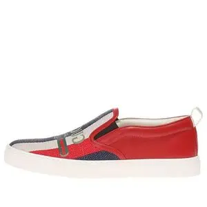 Gucci Slip-on "stripes" Sneakers - Red/beige/navy Blue