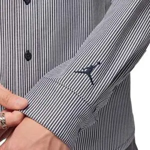 JORDAN Flight Oxford Long Sleeve 'obsidian White