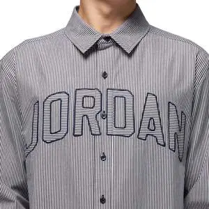 JORDAN Flight Oxford Long Sleeve 'obsidian White