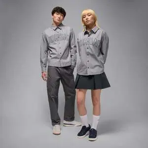 JORDAN Flight Oxford Long Sleeve 'obsidian White