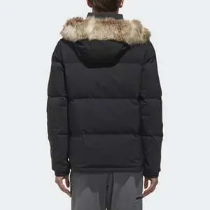 Adidas Down Puffa 3-stripes Parka With Fur Trimmed Hood