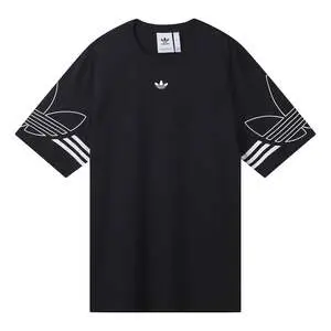 Adidas Originals Outline Tee Round Neck Short Sleeve - Black