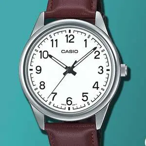 Casio Mtp-v005l-7b4 Analog Dress Watch With Brown Leather Strap
