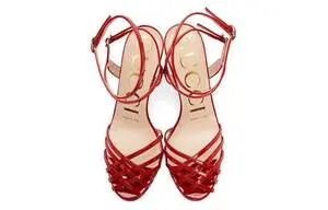 Gucci Draconia Patent Strappy Sandals