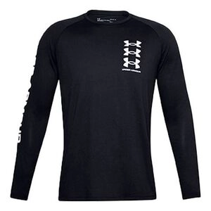 Under Armour Long Sleeve Shirt With Triple Logo Detail - Black/white