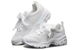 Sketchers D'lites 1.0 Gs Sneakers With Bow Detailing - White