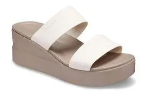 CROCS Brooklyn Lightweight Wedge Sandals - Gray