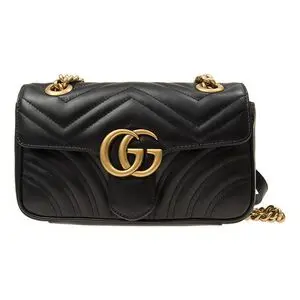 Gucci Gg Marmont Quilted Leather Mini Shoulder Bag - Black