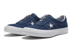 CONVERSE One Star Navy Zipper Low Top Sneakers