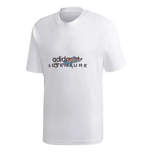 Adidas Originals Adv Graphic Tee Alphabet Printing Sports Short Sleeve - White