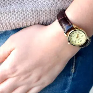 Casio Quartz Analog Watch With Leather Strap - Gold