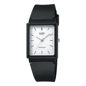 Casio Analog Quartz Watch With White Dial And Black Strap - Whiteblack
