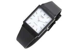 Casio Analog Quartz Watch With White Dial And Black Strap