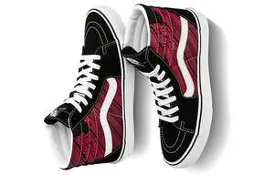 VANS Sk8-hi Retro Casual Skate Shoes - Black/red