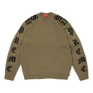 Supreme Old English Sleeve Sweater - Olive