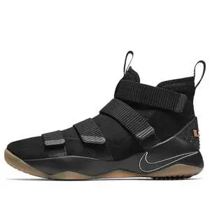 Nike Lebron Soldier 11 Gum High Top Sneakers - Black