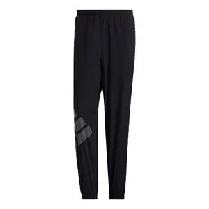 Adidas Logo Alphabet Printing Colorblock Bundle Feet Sports Pants - Black