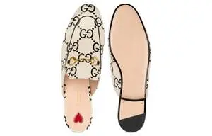 Gucci Princetown Gg Debossed Leather Slipper