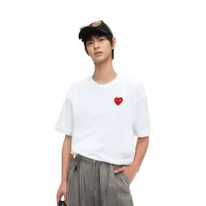 Play Comme Des Garcon Ss25 Rhinestone Emblem T-shirt