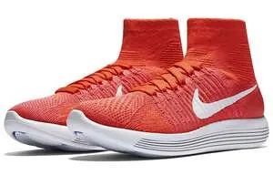 Nike Lunarepic Flyknit High Top Sneakers - Red