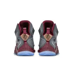 Nike Lebron 13 High Top Basketball Sneakers - Grey/red/goldsilver