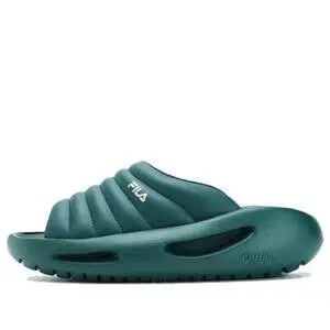 FILA Quilted Slide Sandals - Green