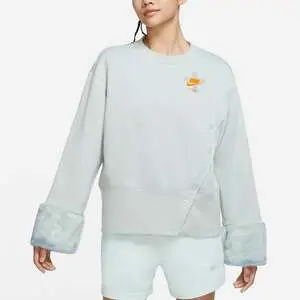 Nike Fleece Crewneck Sweatshirt With Faux Fur Cuffs