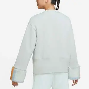 Nike Fleece Crewneck Sweatshirt With Faux Fur Cuffs