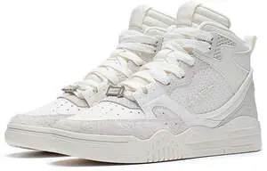 LI-NING High Top Lace-up Sneakers - White/beige