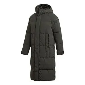 Adidas Hooded Padded Down Jacket - Dark Brown