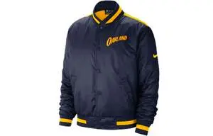 Nike Nba Golden State Warriors Fleeced Baseball Jacket