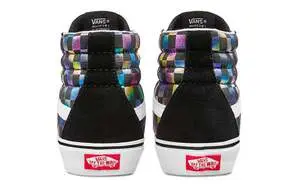 VANS Sk8-hi Iridescent Checkerboard High Top Sneakers - Black