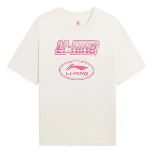 LI-NING Graphic T-shirt 'beige Pink