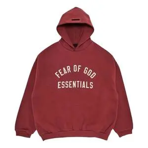 Fear Of God Fear Of God Essentials Fleece Hoodie Red