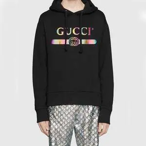 Gucci Cotton Logo Pullover Hooded Sweatshirt