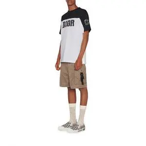 Dior Logo Colorblock Round Neck Short Sleeve T-shirt