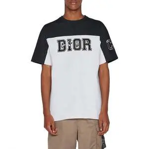 Dior Logo Colorblock Round Neck Short Sleeve T-shirt