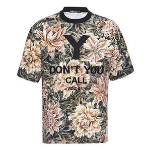 Adidas Y-3 Yohji Yamamoto Floral Print Crewneck T-shirt - Tan