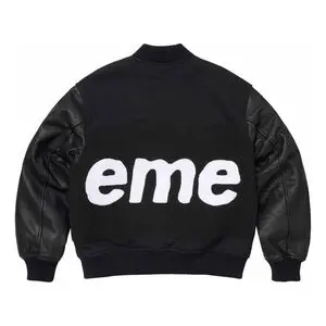 Supreme Big Logo Chenille Varsity Jacket - Black/white