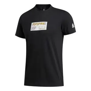 Adidas Gfx T Lng Logo Printing Sports Round Neck Short Sleeve - Black