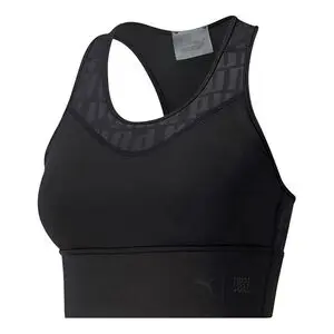 PUMA Mid Impact Bra Top 'black - Black/grey