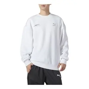 PUMA Solid Color Crewneck Sweater - White