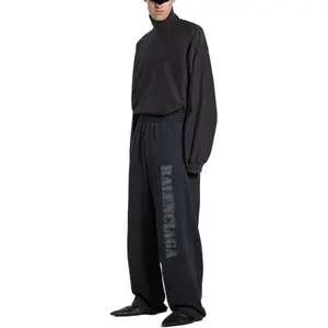 Balenciaga Stencil Type Baggy Sweatpants 'black Grey