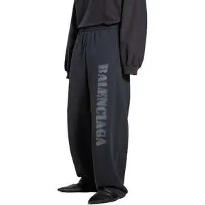 Balenciaga Stencil Type Baggy Sweatpants 'black Grey