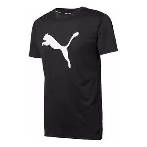 PUMA Logo Printed Short Sleeve Tee - Black