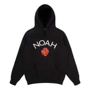 NOAH Rose Logo Hoodie - Black